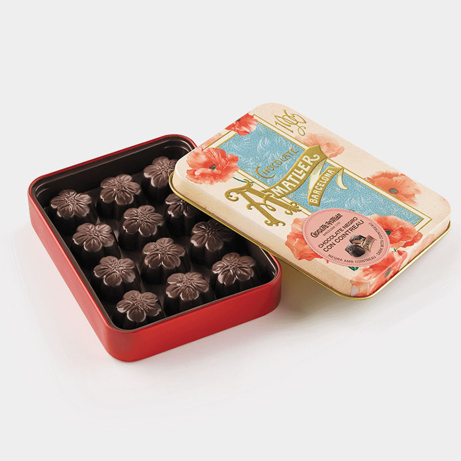 Chocolate Cointreau Flower Pralines Tin 72g | Chocolate Amatller