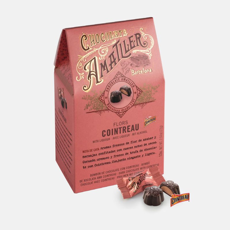 Chocolate Cointreau Flower Pralines 72g | Chocolate Amatller