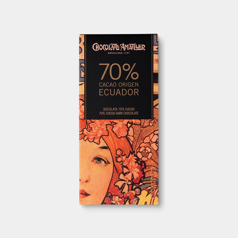 Dark Chocolate Bar 70% cocoa Equator 70g | Chocolate Amatller