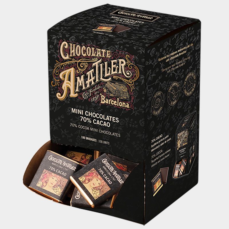 Mini Chocolates 70% cocoa Box 100u x 5g | Chocolate Amatller