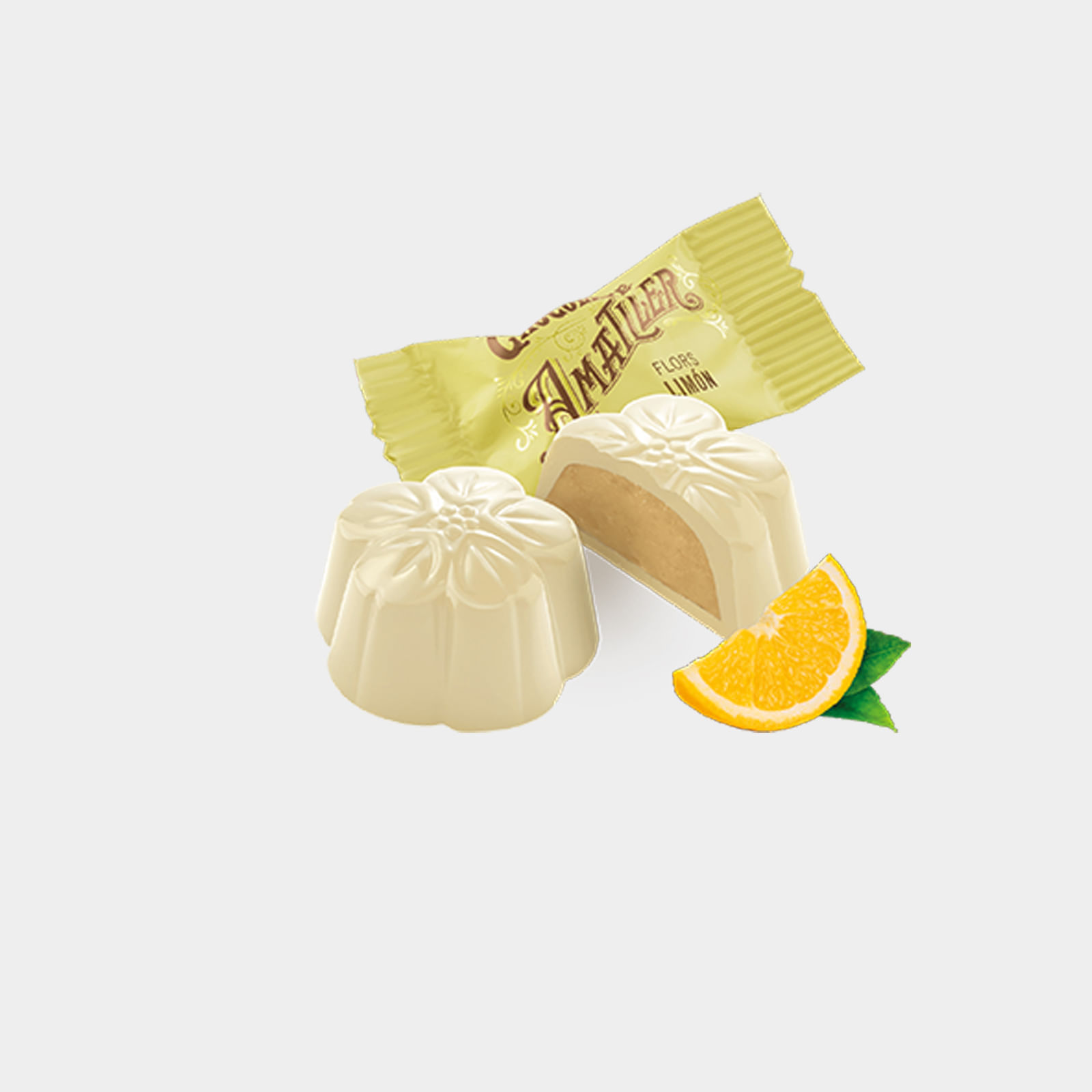 White Chocolate Citrus Flower Pralines 72g | Chocolate Amatller