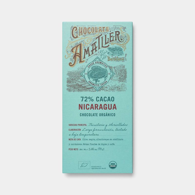 Dark Chocolate Bar 72% cocoa Nicaragua 70g | Chocolate Amatller