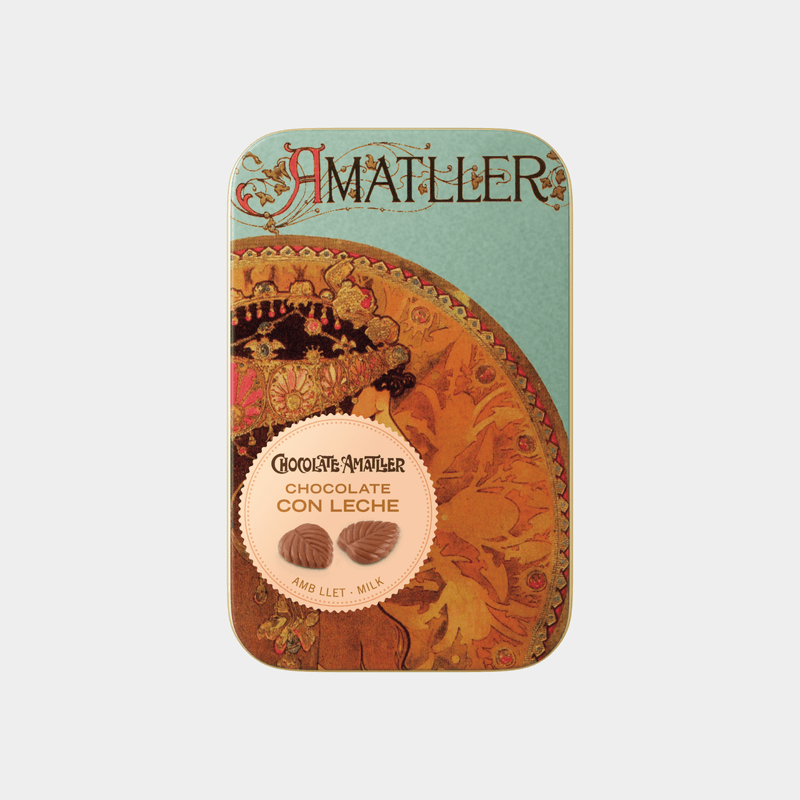 Milk Chocolate Leaves Metal Tin 30g | Chocolate Amatller